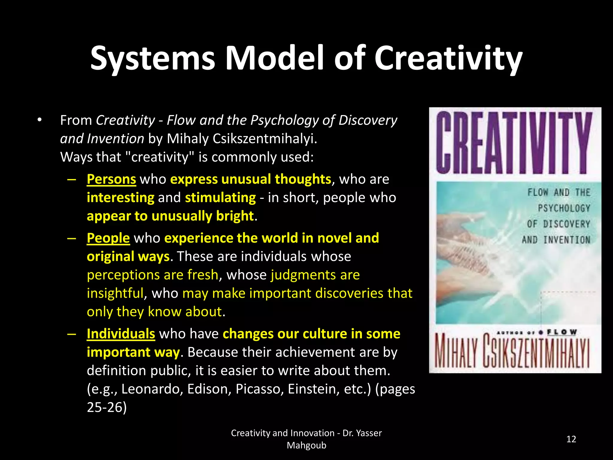 Creativity and Innovation - introduction الإبداع والابتكار - مقدمة | PDF