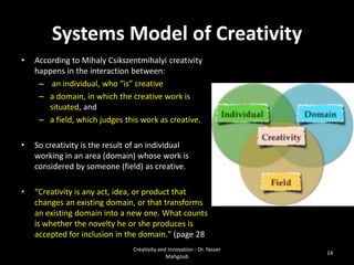 Creativity and Innovation - introduction الإبداع والابتكار - مقدمة | PDF