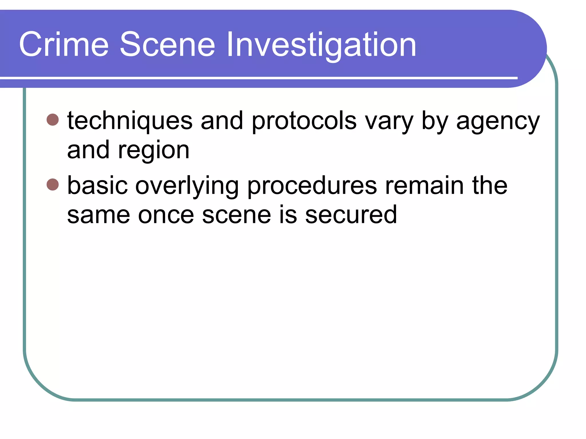 Crime Scene Protocols | PPT