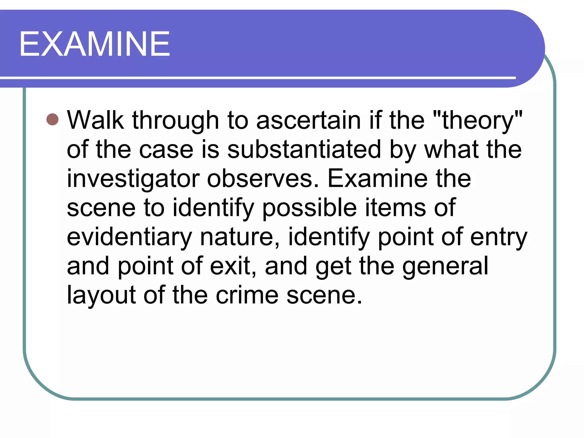 Crime Scene Protocols | PPT