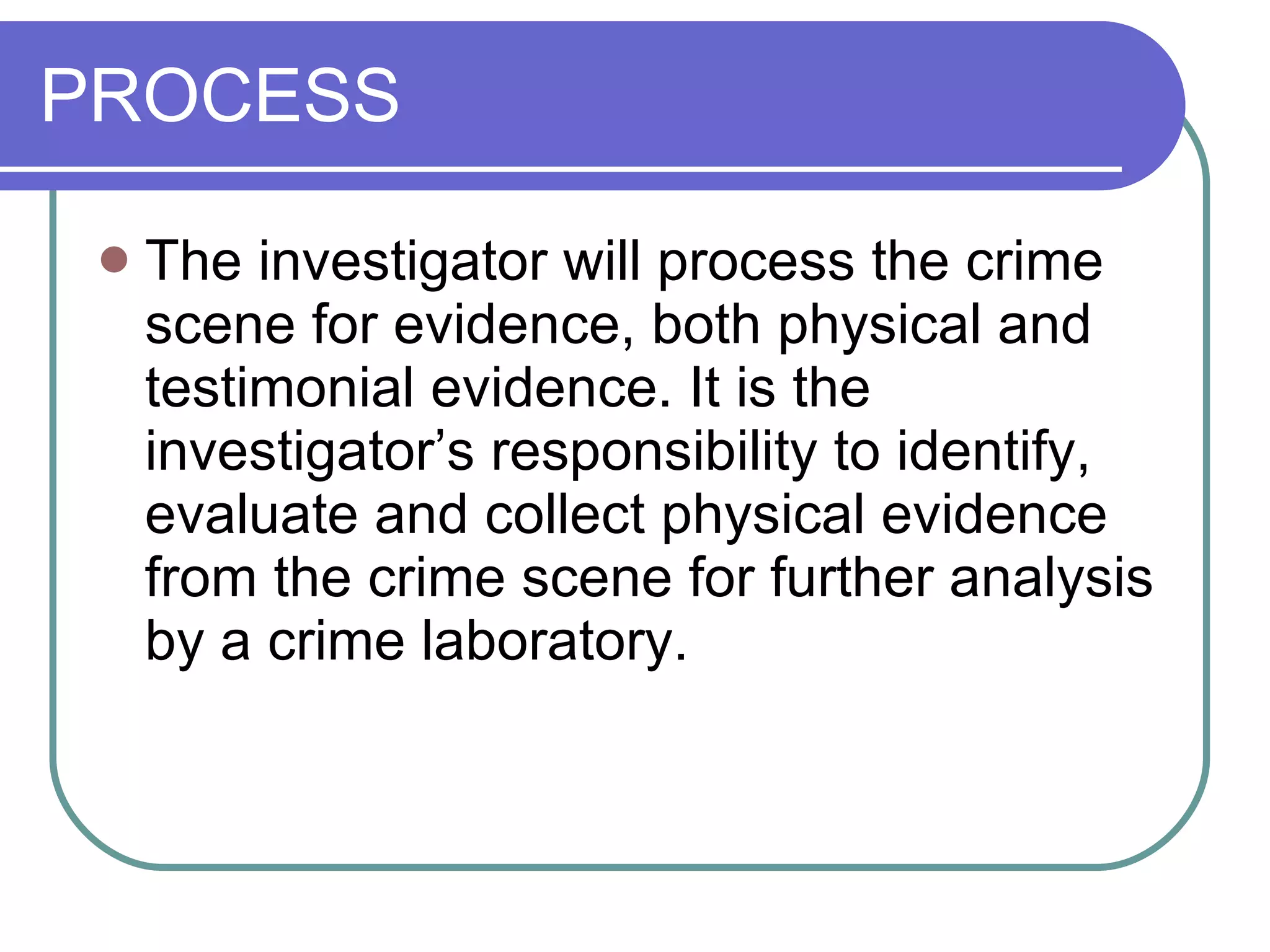 Crime Scene Protocols | PPT