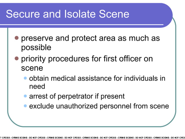 Crime Scene Protocols | PPT