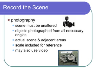 Crime Scene Protocols | PPT