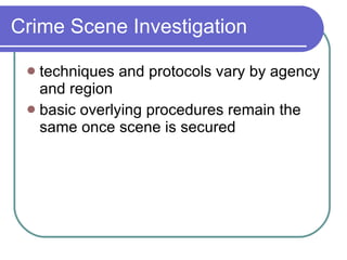 Crime Scene Protocols | PPT
