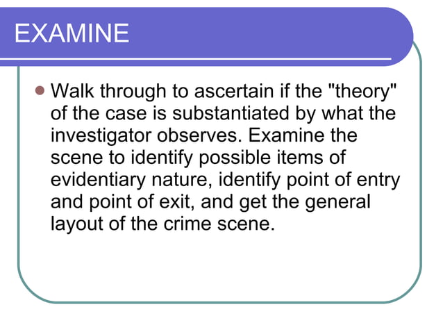 Crime Scene Protocols | PPT