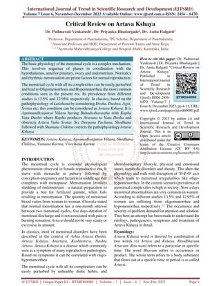 Critical Review on Artava Kshaya | PDF