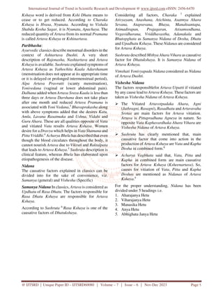 Critical Review on Artava Kshaya | PDF