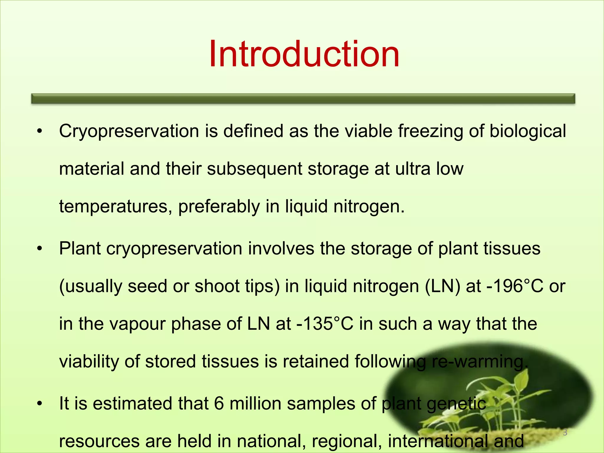 Cryopreservation, germplasm storage 2 | PPTX