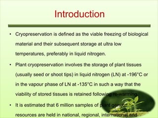 Cryopreservation, germplasm storage 2 | PPT