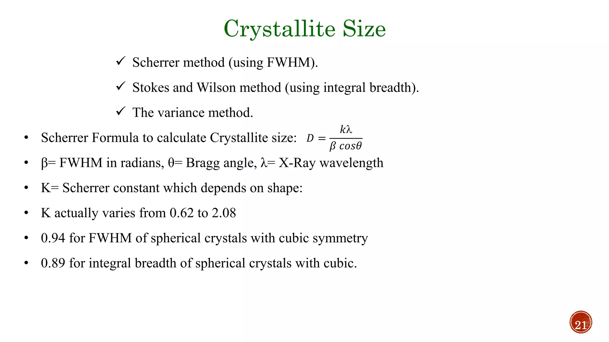 2 Crystal Structure and Crystallite Size Determination from XRD.pptx