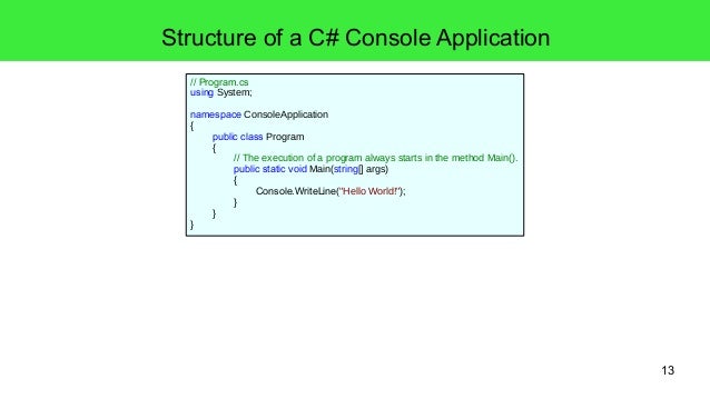 (2) c sharp introduction_basics_part_i