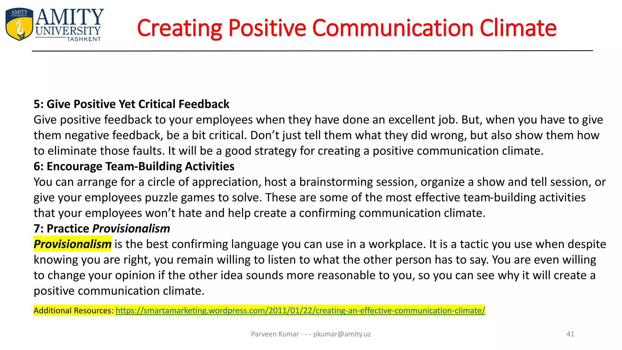 Communication for Team Building & Leadership | PDF