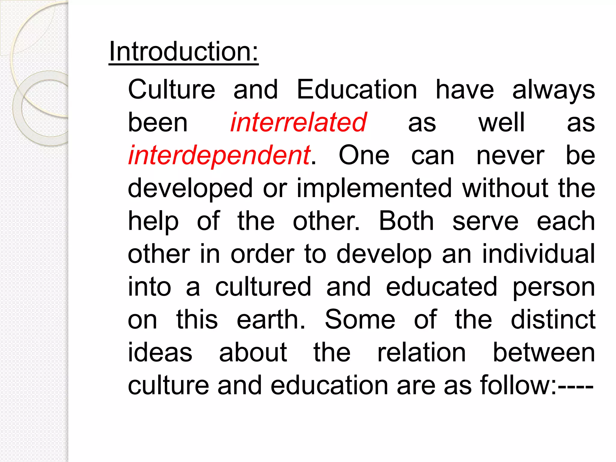 Culture and Education | PPTX