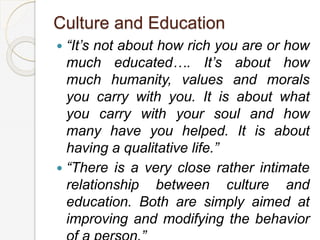 Culture and Education | PPTX