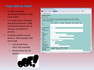 2 CUL work on POOF! (Pre-Order Online Form) | PPT
