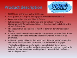 2 CUL work on POOF! (Pre-Order Online Form) | PPT