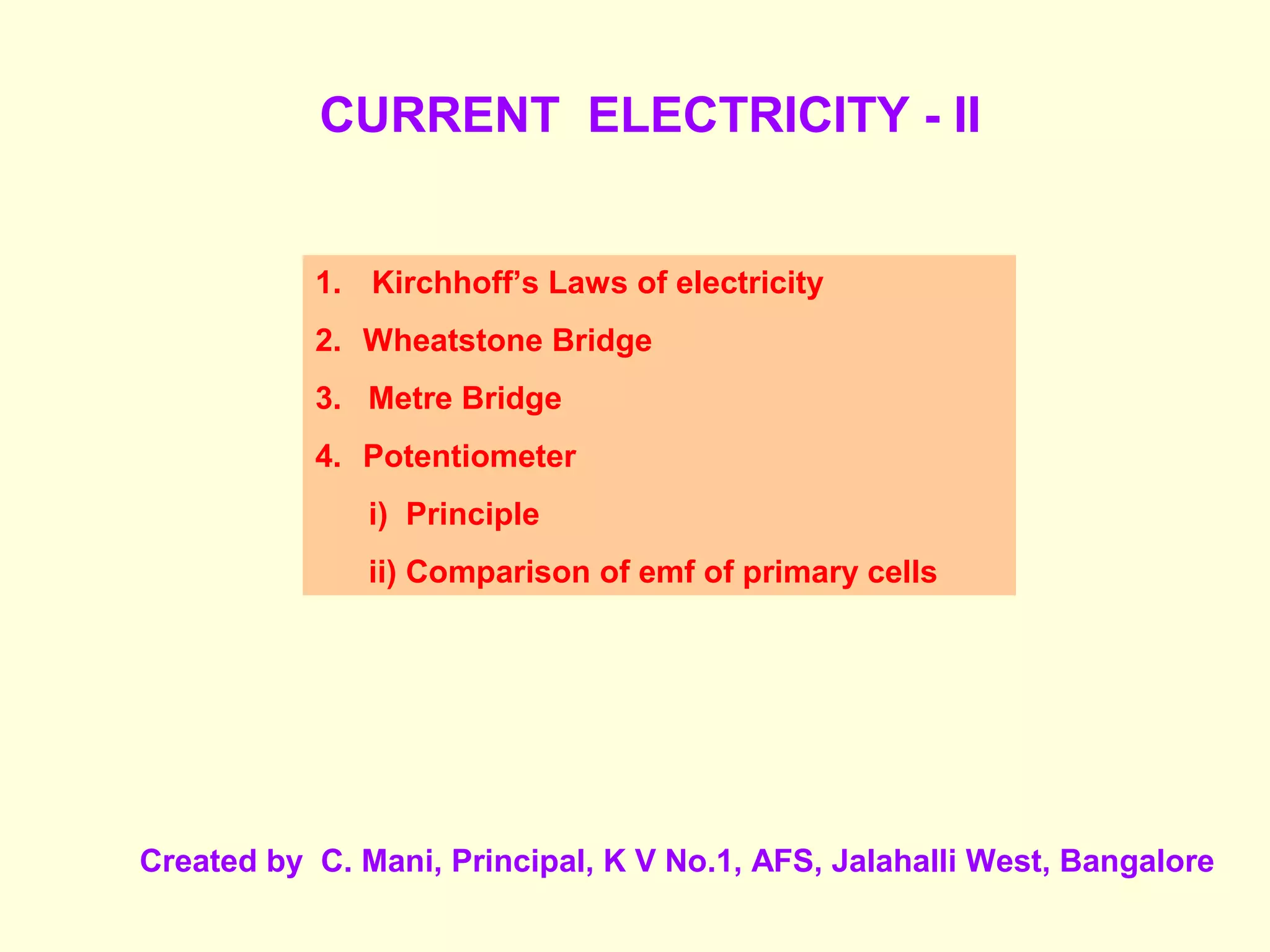 Current Electricity Class 12 Part-2 | PPT