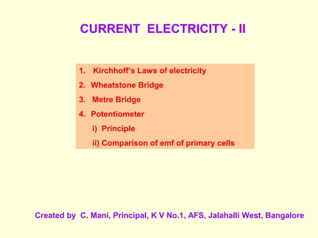 Current Electricity Class 12 Part-2 | PPT | Physics | Science
