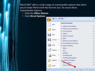 Customize Word Environment | PPT
