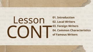 Creative Writing SAMPLE WORKS LOCAL AND FOREIGN WRITERS.pptx
