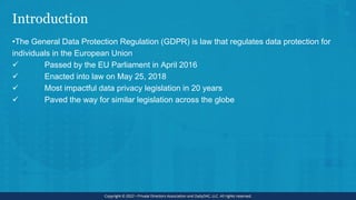 Introduction to EU General Data Protection Regulation: Planning ...