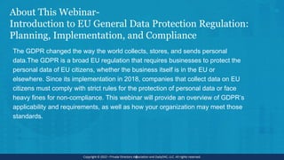 Introduction to EU General Data Protection Regulation: Planning ...