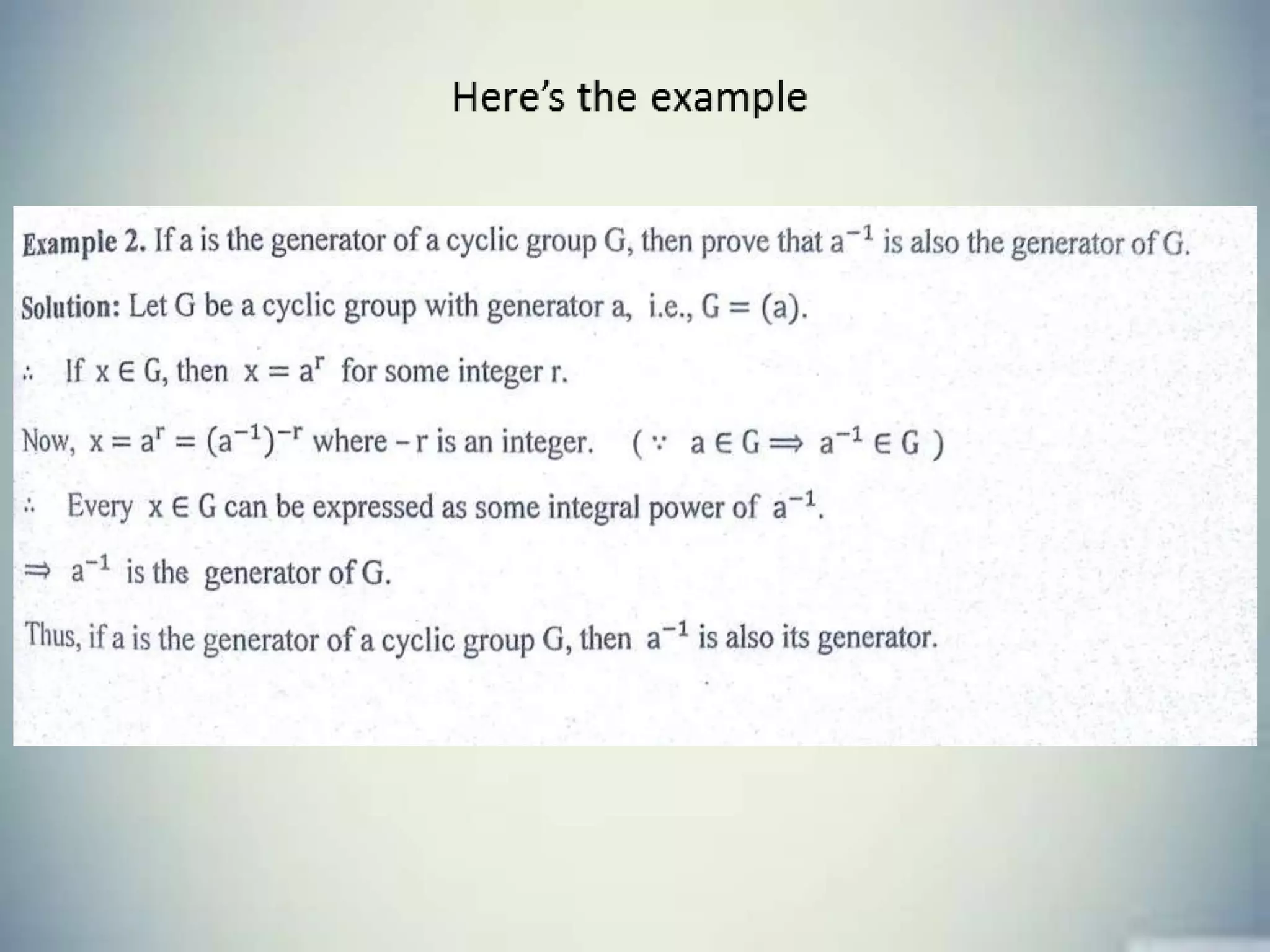 Cyclic group- group theory | PPTX