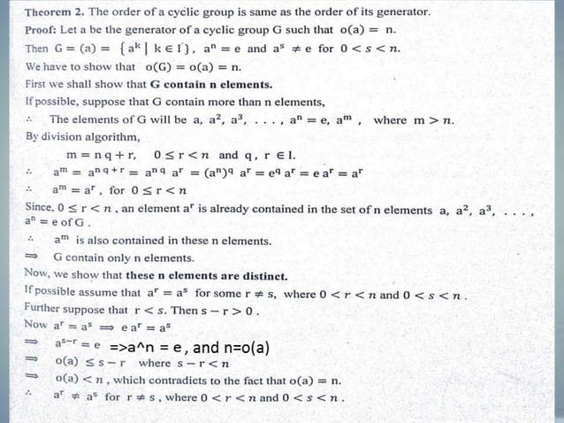 Cyclic group- group theory | PPTX