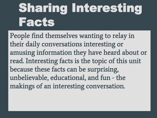 2d. Sharing Interesting Facts - Comparisons | PPT