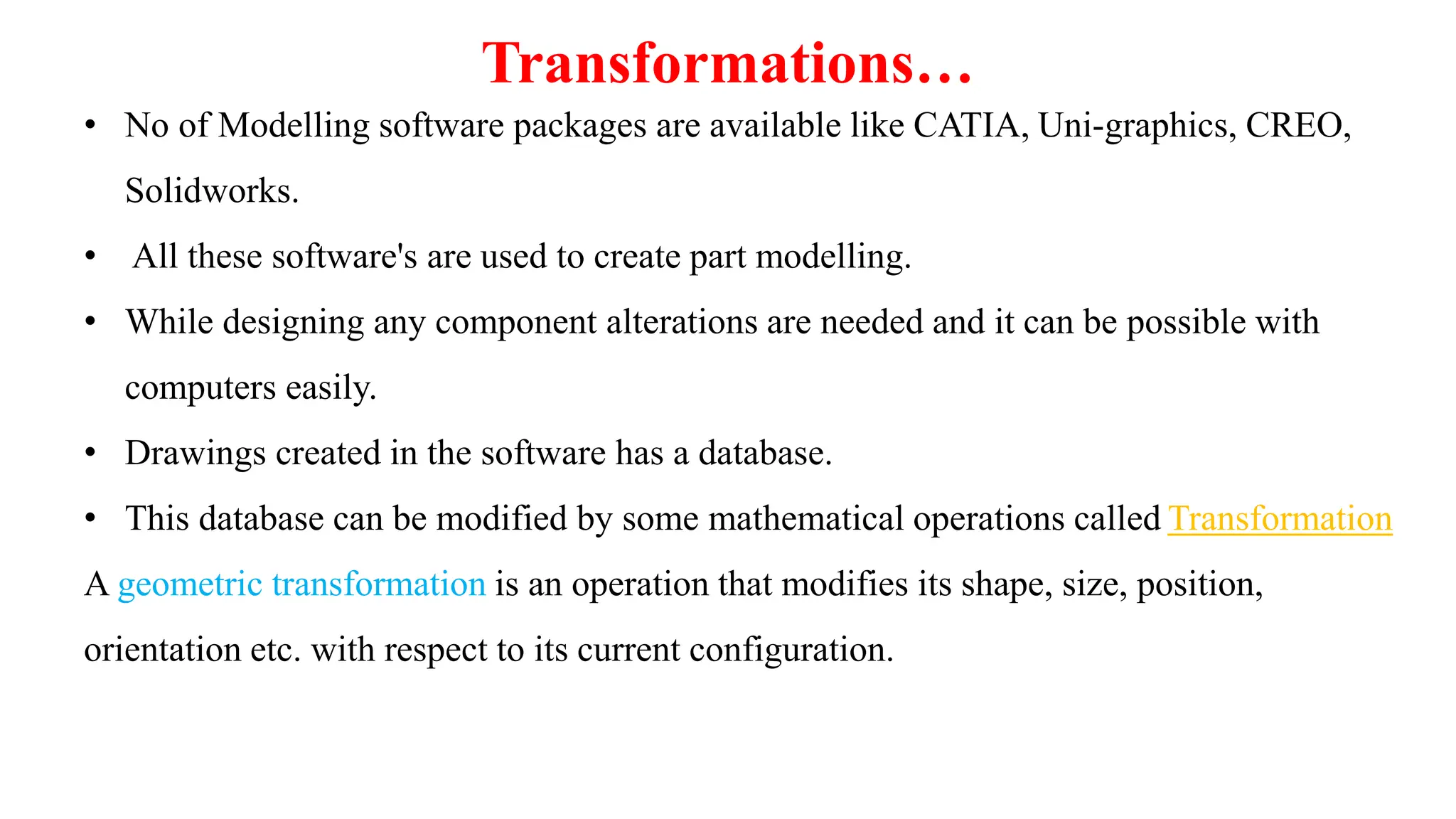 2D-3D Transformations in Computer Aided Design.pptx