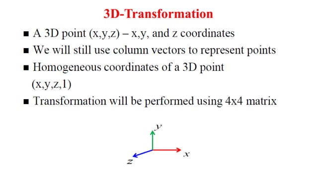 2D-3D Transformations in Computer Aided Design.pptx | 3-D Graphics ...