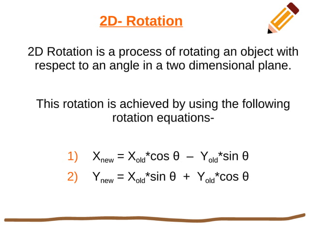 2D Rotation- Transformation in Computer Graphics | PDF