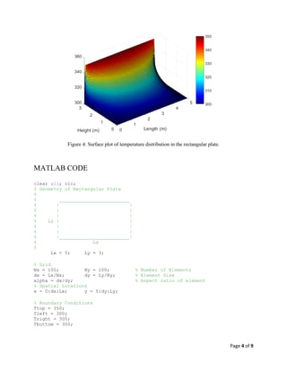 Two Dimensional Steady Heat Conduction using MATLAB | PDF