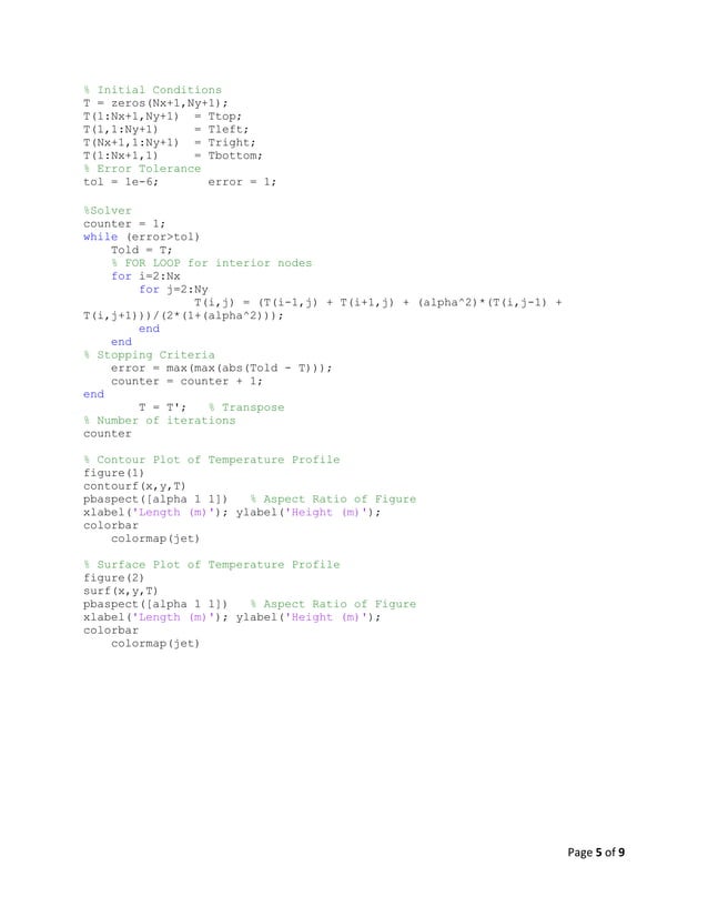 Two Dimensional Steady Heat Conduction Using Matlab Pdf