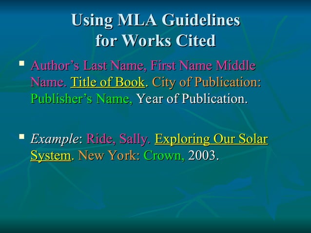 English MLA Works Cited PowerPoint Resource | PPT