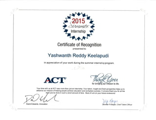 ACT certificate original | PDF