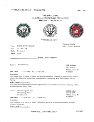Military Transcripts | PDF