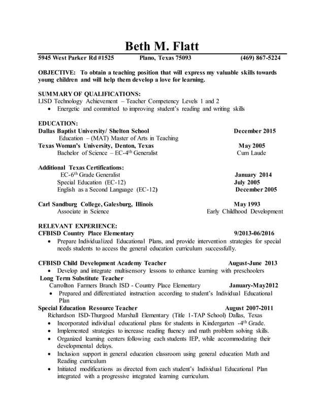 Beth Flatt Resume2016JULY | PDF