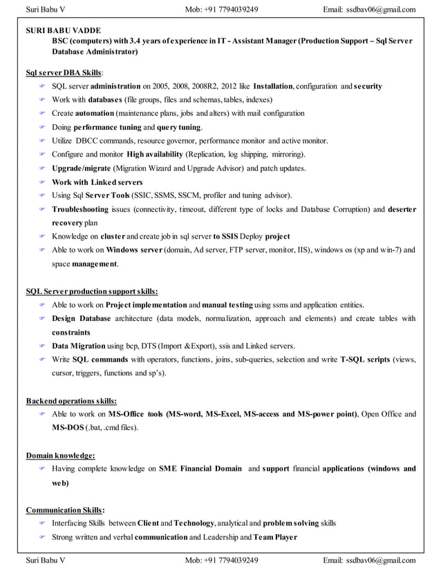 Suri Sql Sevrer Dba Pdf