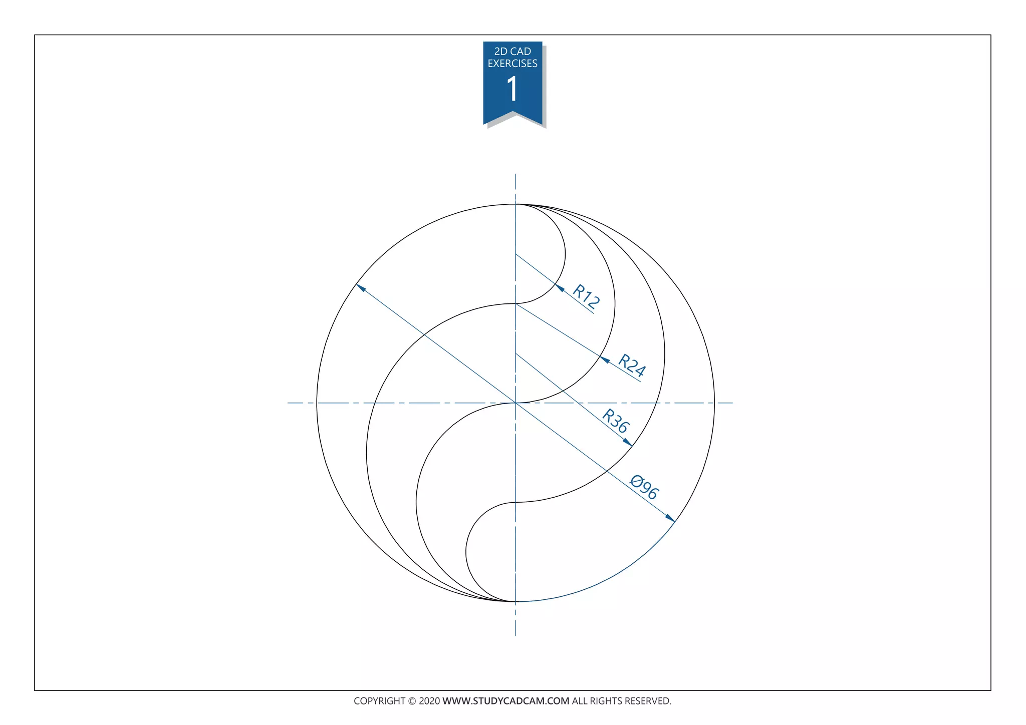 AutoCAD Exercise Drawing #1~20 | PDF