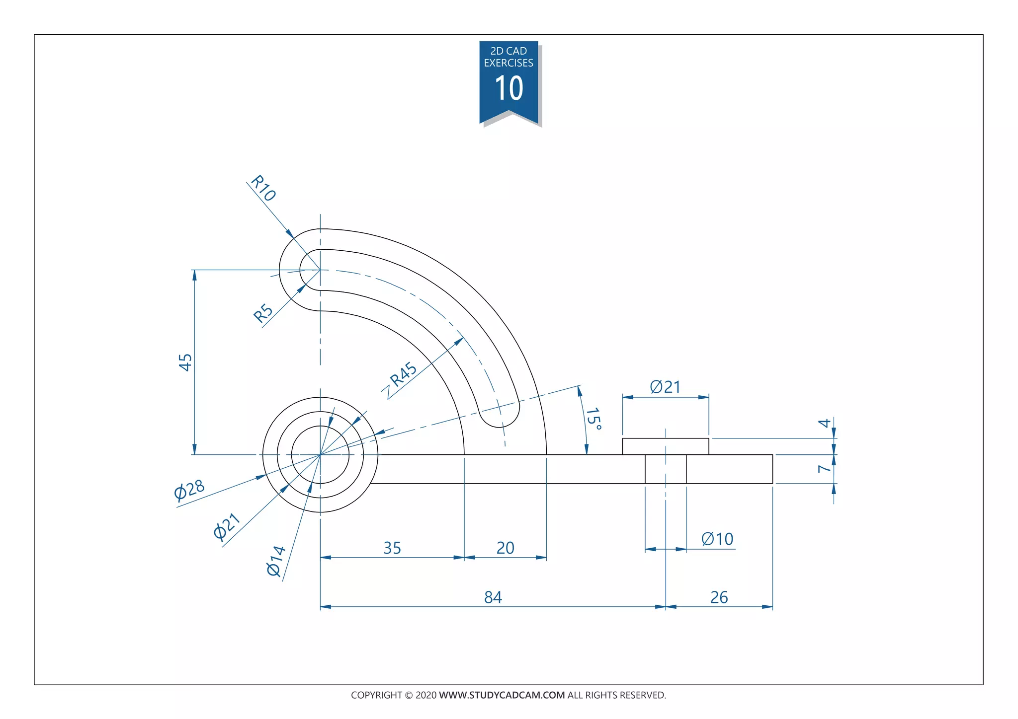 AutoCAD Exercise Drawing #1~20 | PDF