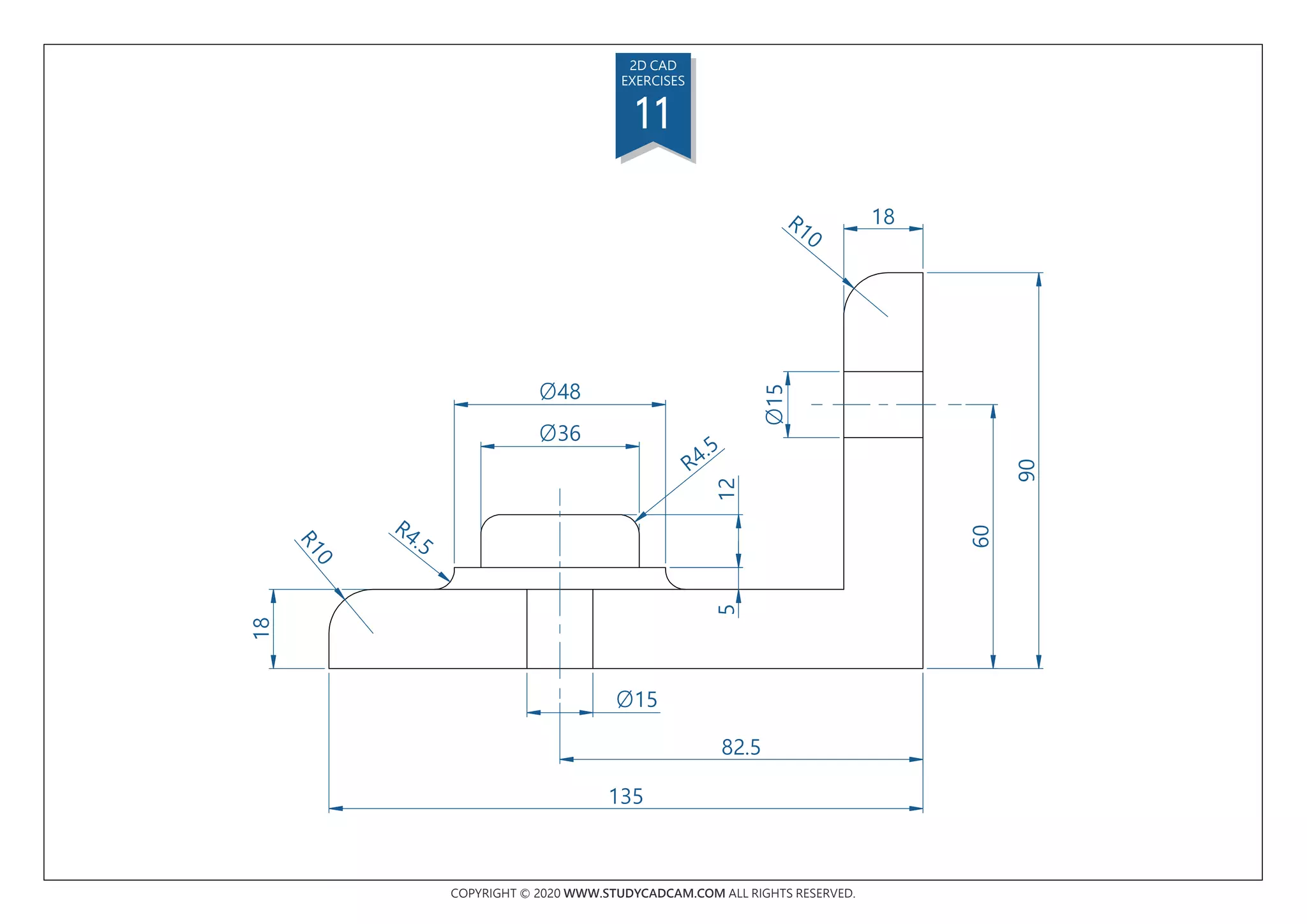 AutoCAD Exercise Drawing #1~20 | PDF