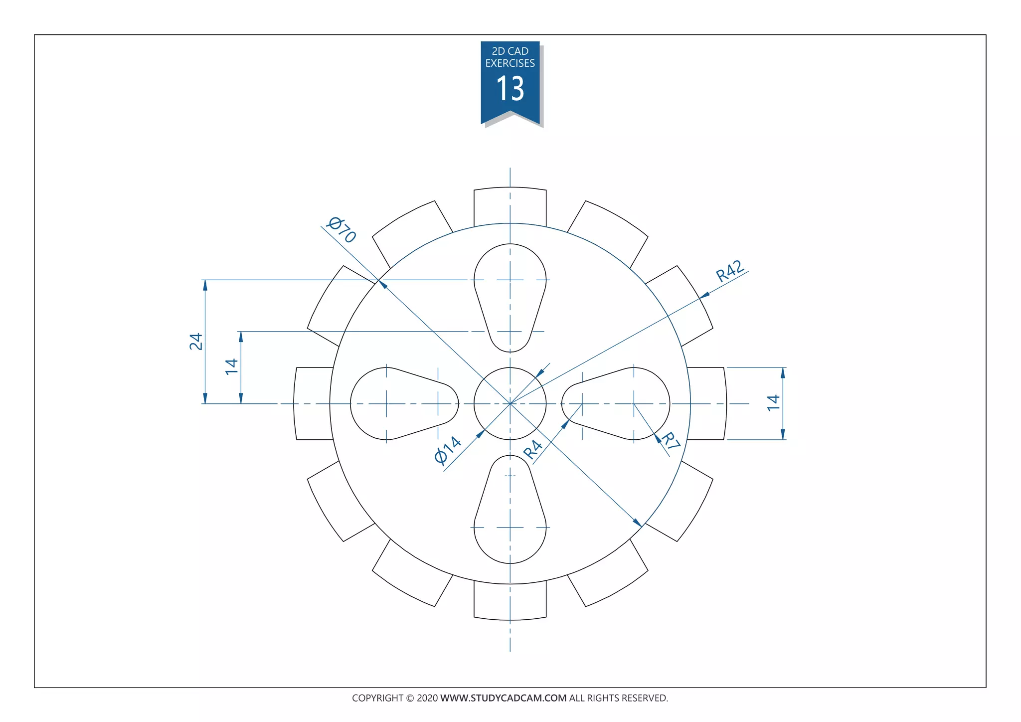 AutoCAD Exercise Drawing #1~20 | PDF