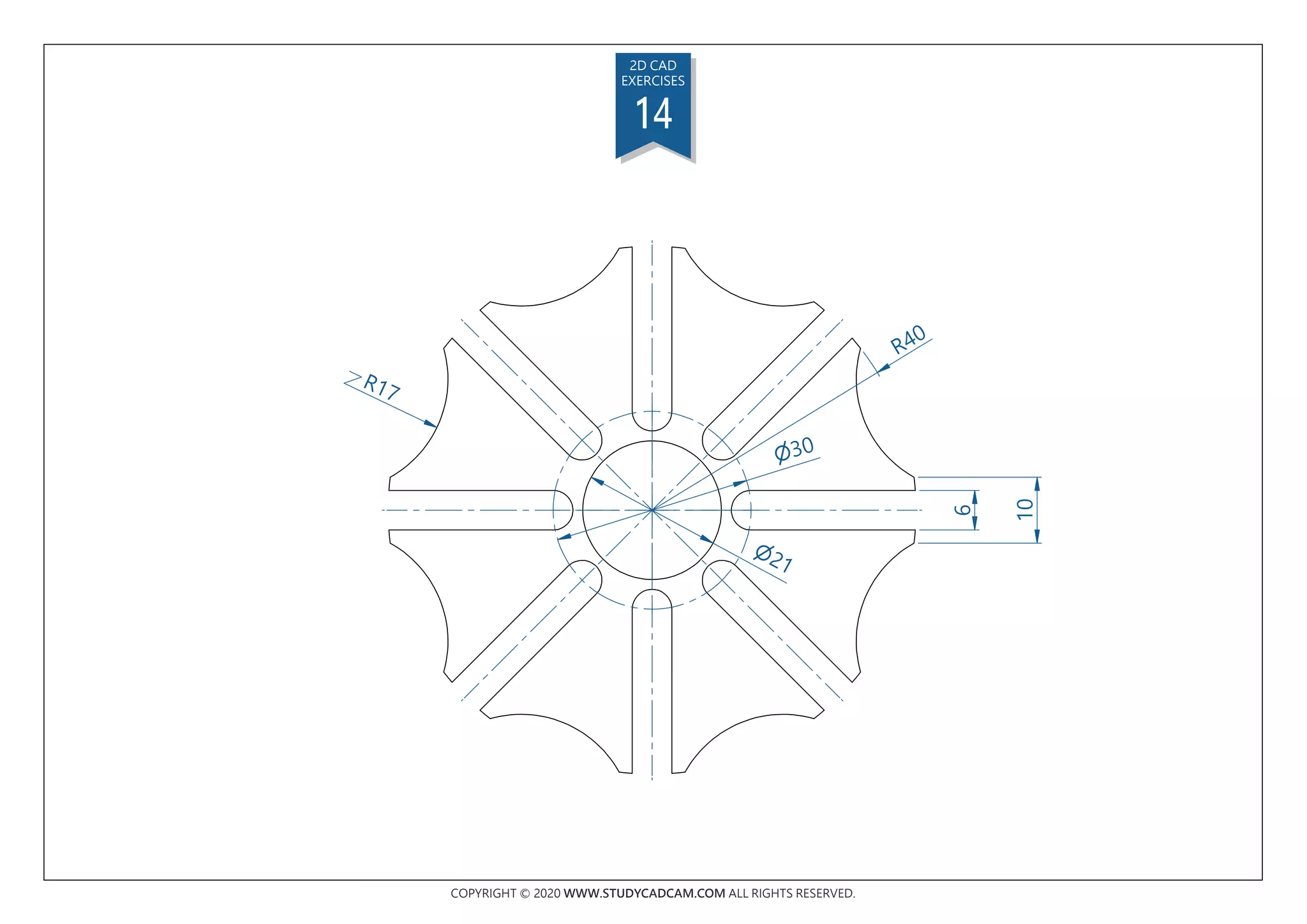 AutoCAD Exercise Drawing #1~20 | PDF