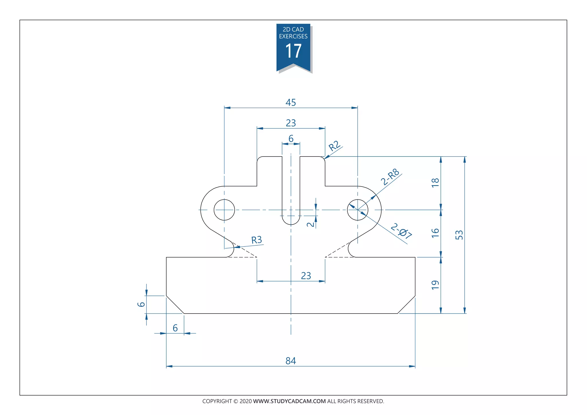 AutoCAD Exercise Drawing #1~20 | PDF
