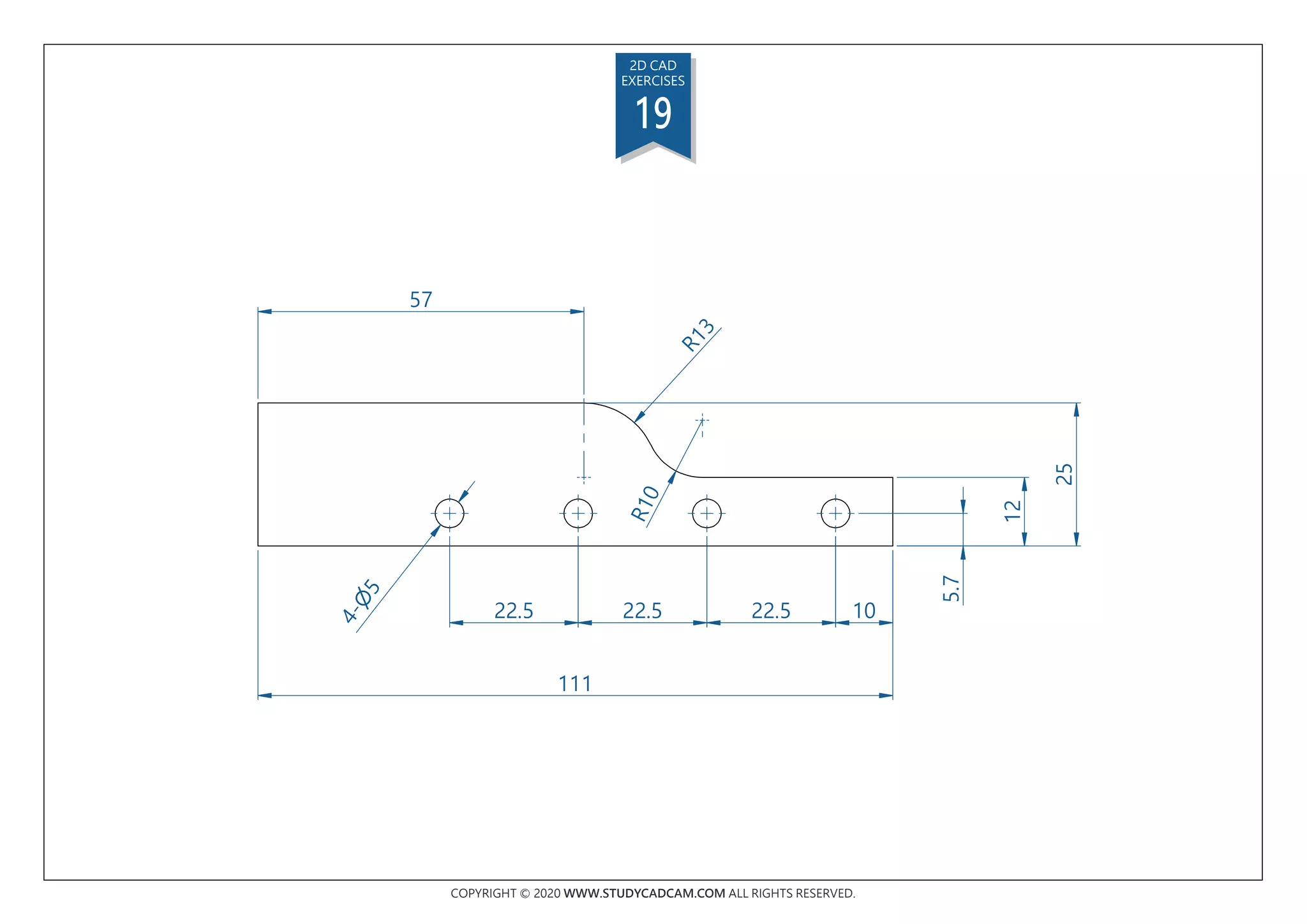 AutoCAD Exercise Drawing #1~20 | PDF