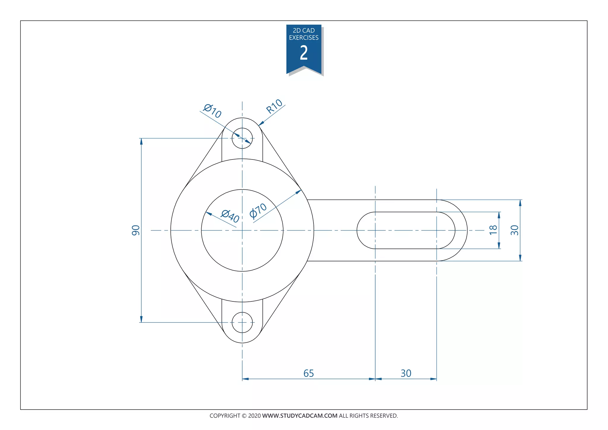 AutoCAD Exercise Drawing #1~20 | PDF