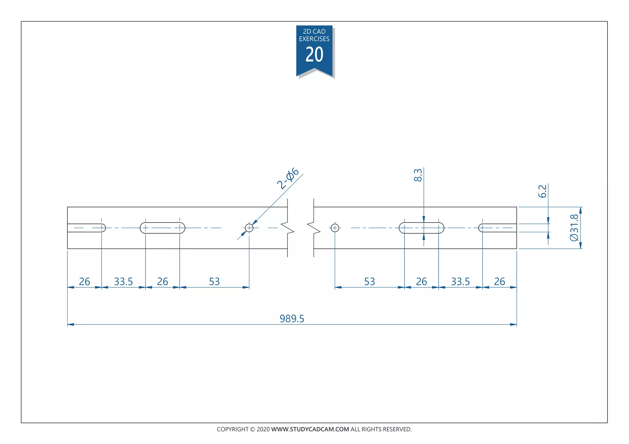 AutoCAD Exercise Drawing #1~20 | PDF
