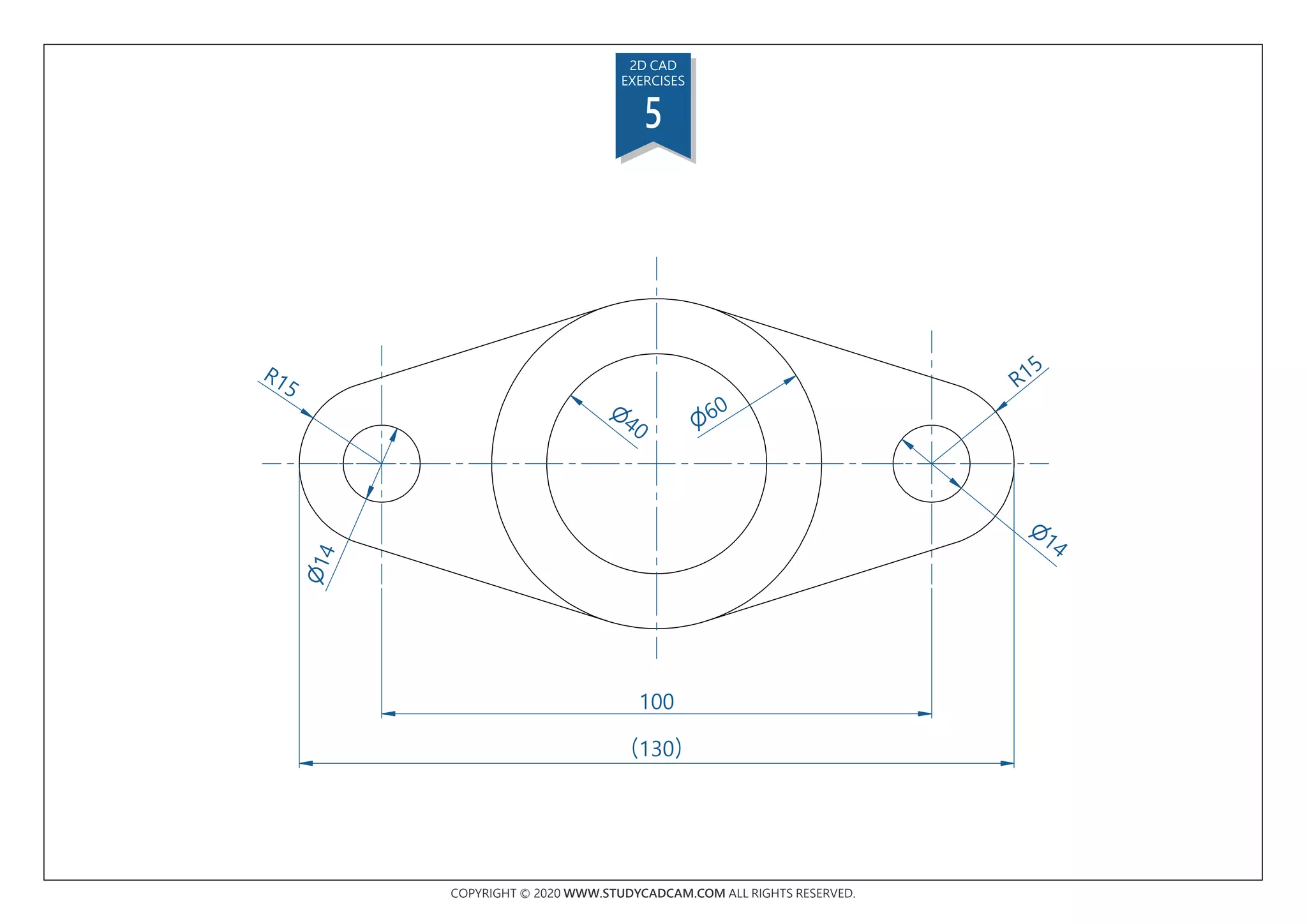 AutoCAD Exercise Drawing #1~20 | PDF