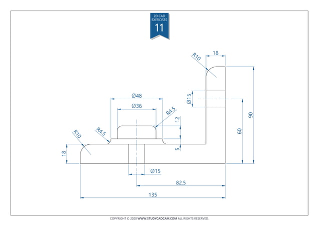 AutoCAD Exercise Drawing #1~20 | PDF